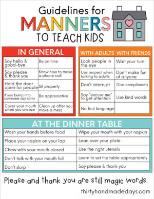 Are You Teaching Manners in the Classroom? - For My Second Act