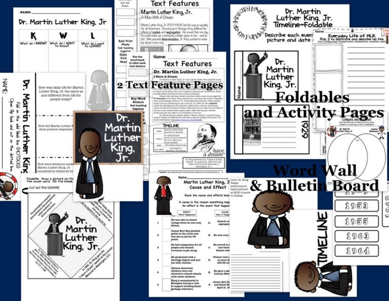 Martin Luther King Activities - For My Second Act