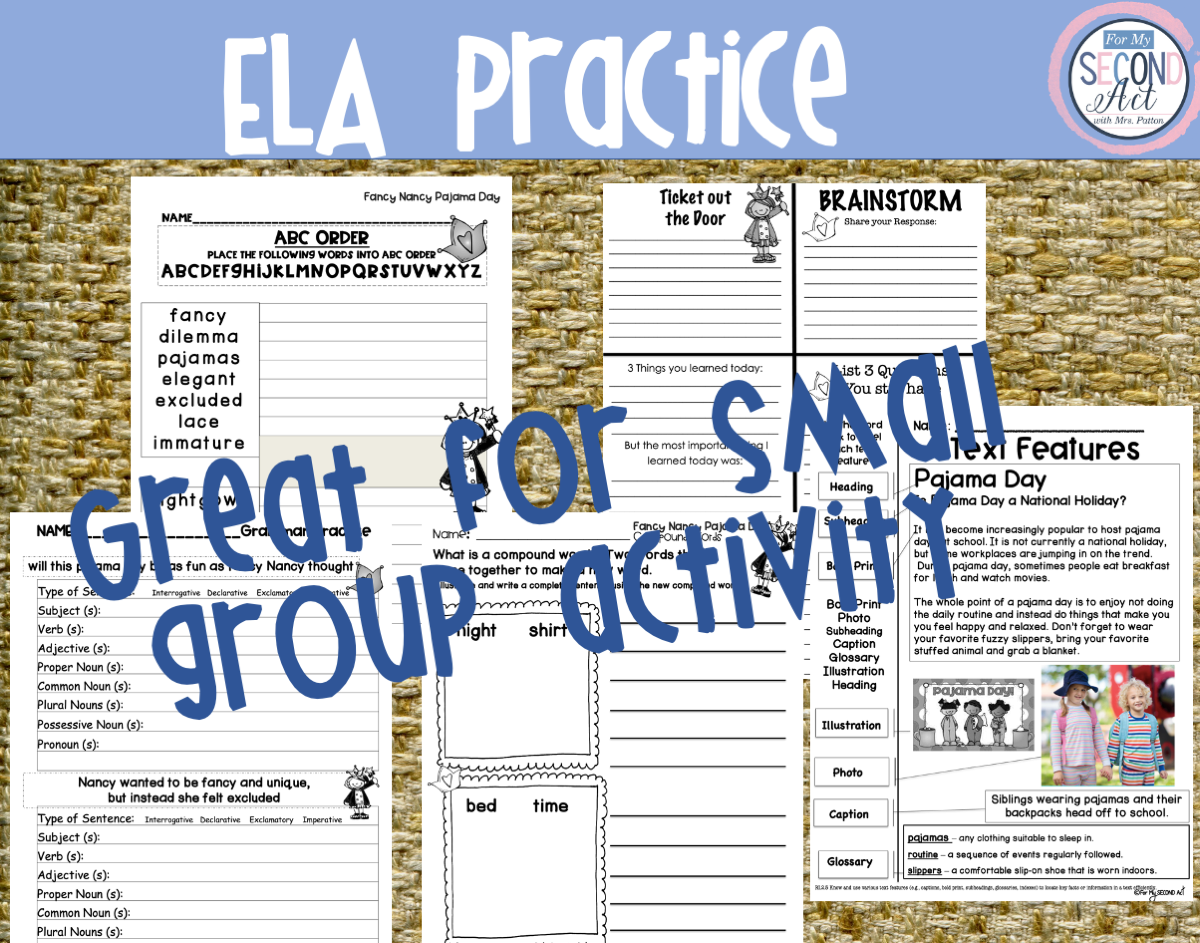 Fancy Nancy Activities - For My Second Act